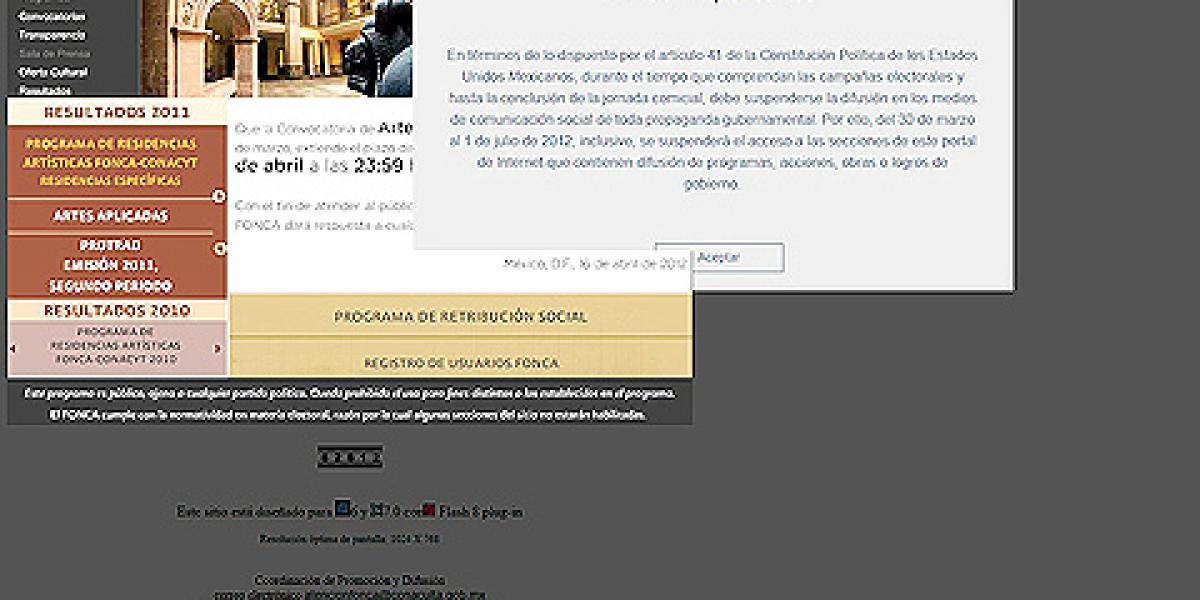 El Conaculta calla por veda electoral