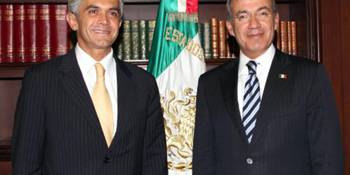 Felipe Calderón recibe a Mancera en Los Pinos