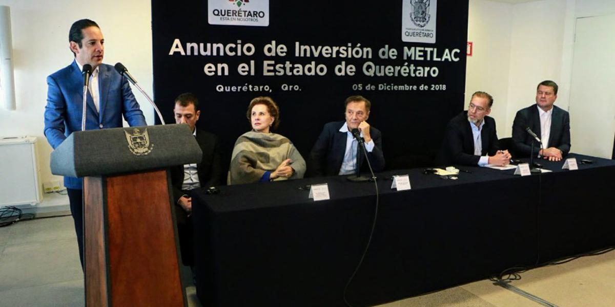 Metlac anuncia inversión de 665 mdp en Querétaro