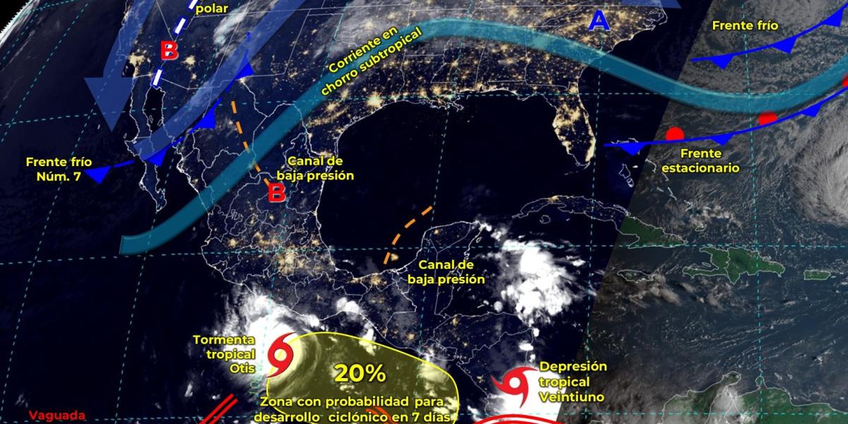 Tormenta tropical Otis se intensifica antes de alcanzar la costa sur de ...