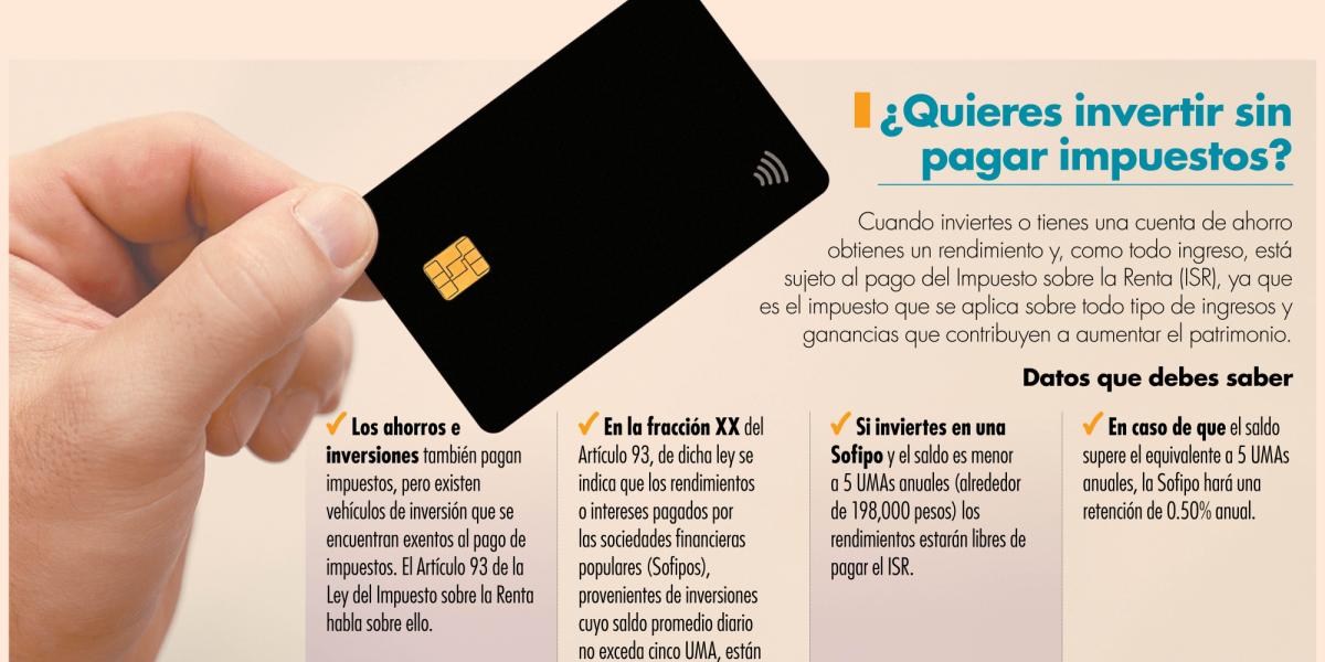 Tus inversiones en Sofipos por hasta 198,000 pesos están exentas de ...