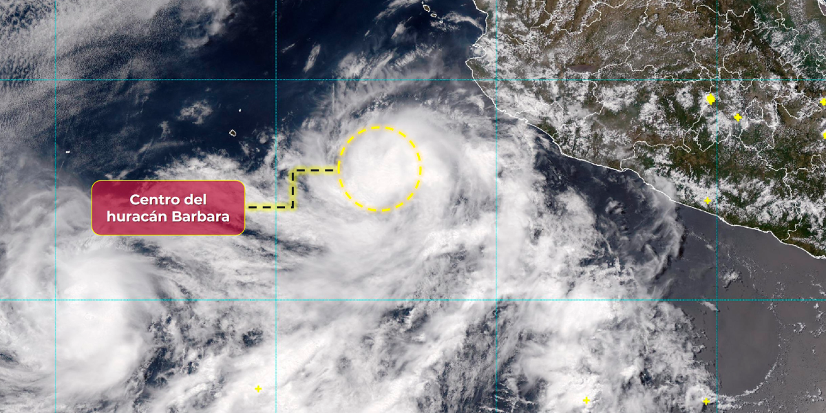 Huracán Barbara se acerca a México y se posición a 230 km de Jalisco