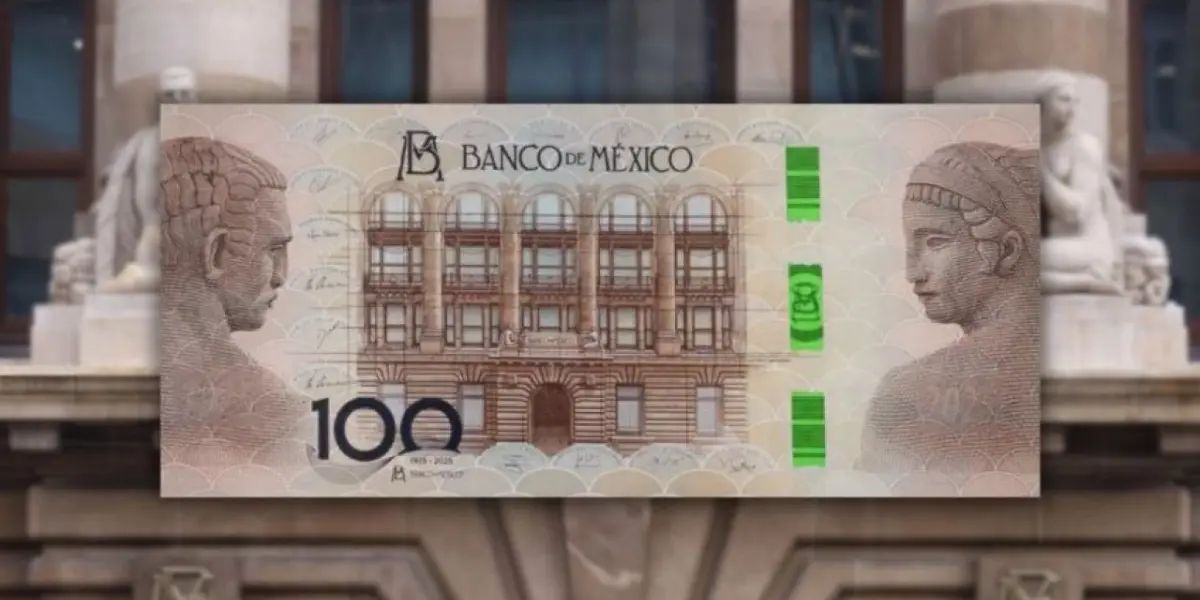 Banxico lanza billete conmemorativo de 100 pesos por su centenario ...