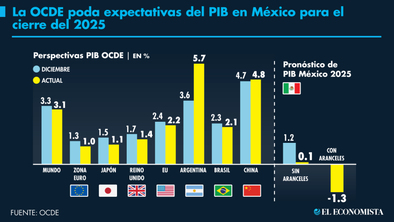 Aranceles contraerán a la economía de México en el 2025 y el 2026, prevé OCDE