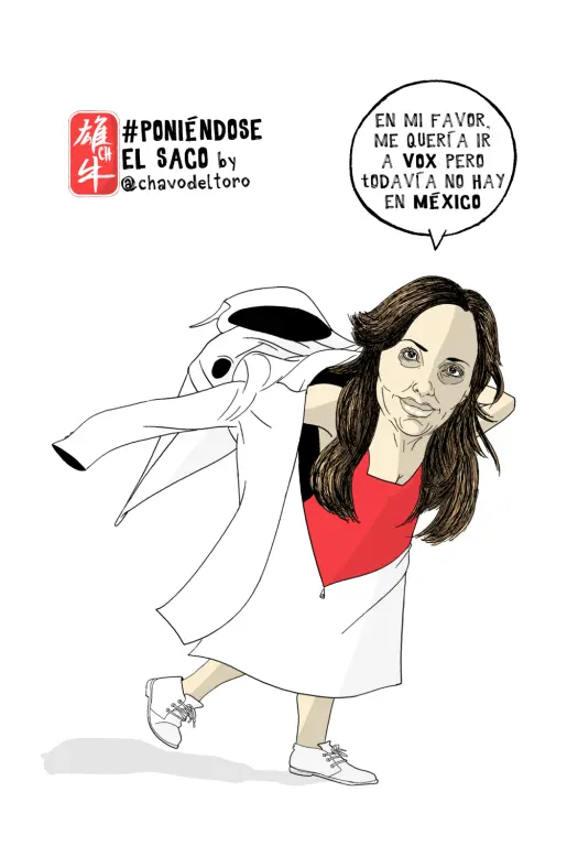 Poniendose el saco